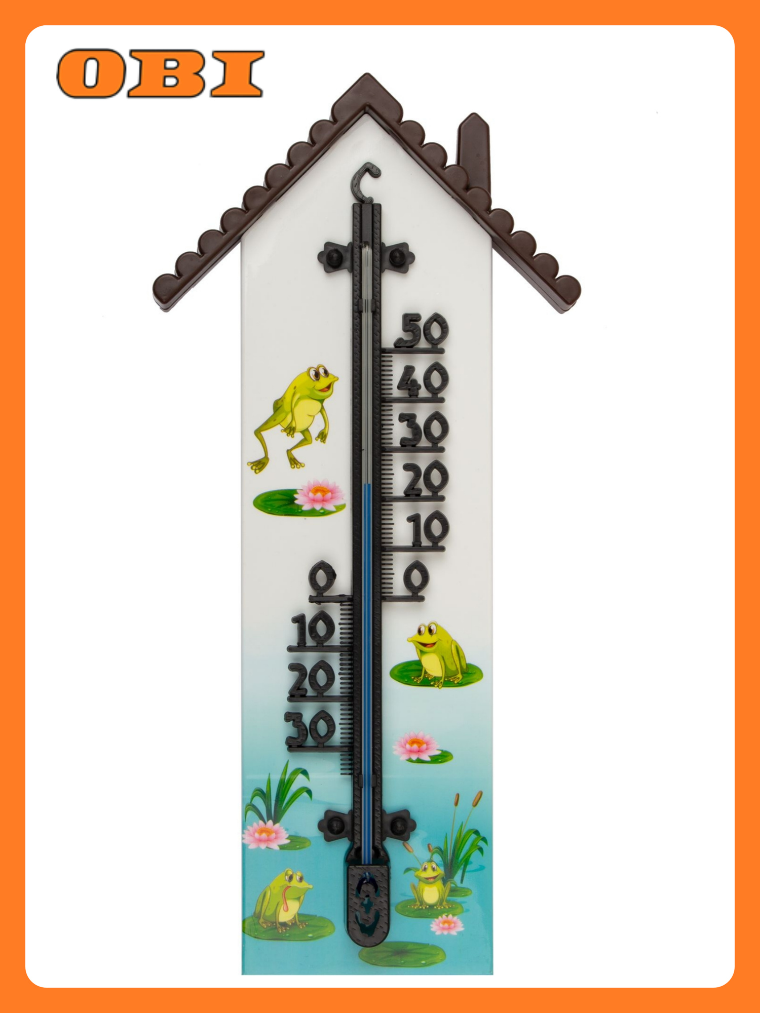 Термометр GARDEN SHOW "Домик", уличный, настенный, пластик, бесцветный, 30 см