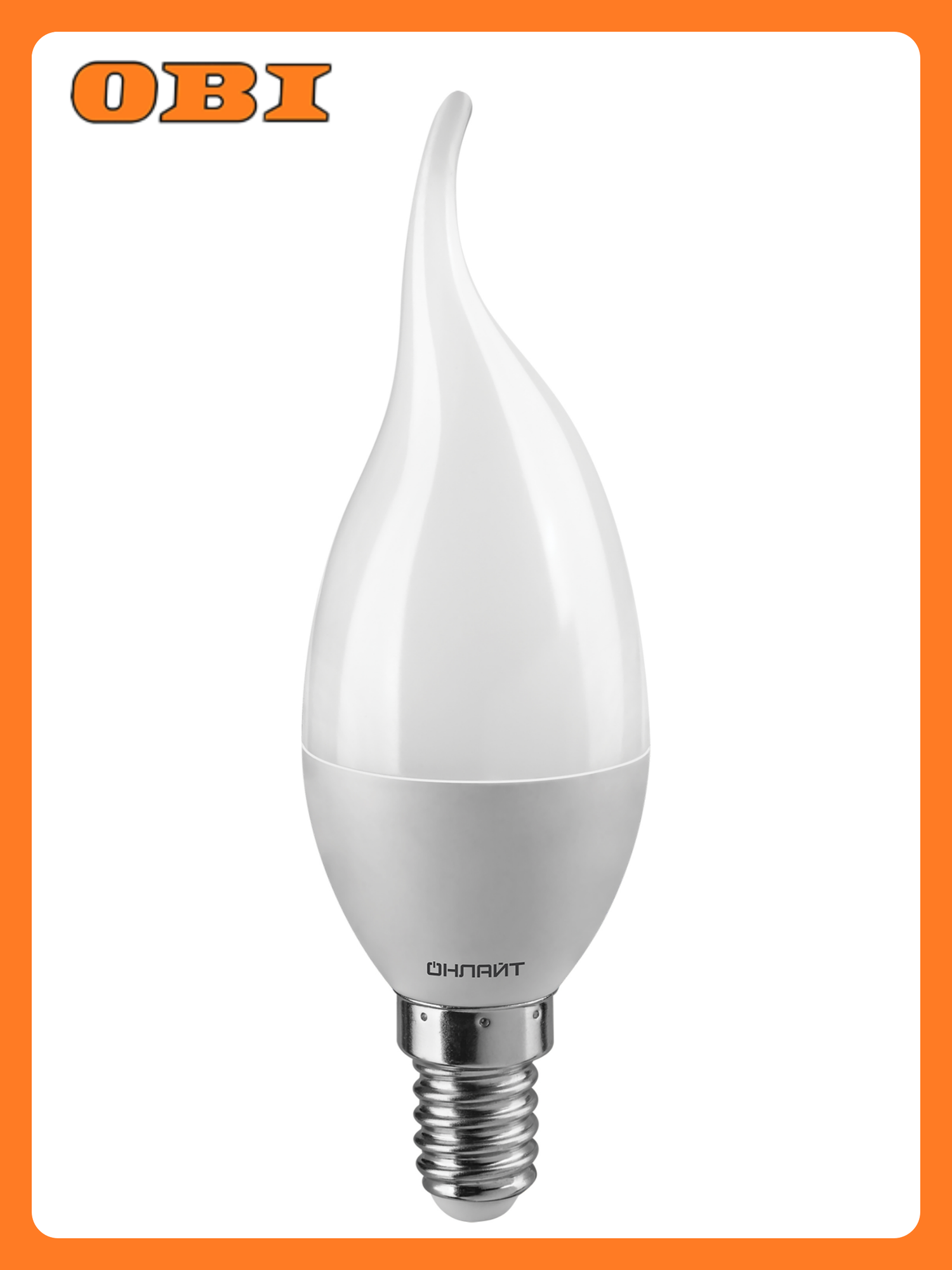 Светодиодная лампа Онлайт свеча холодный 1хЕ14х6 Вт