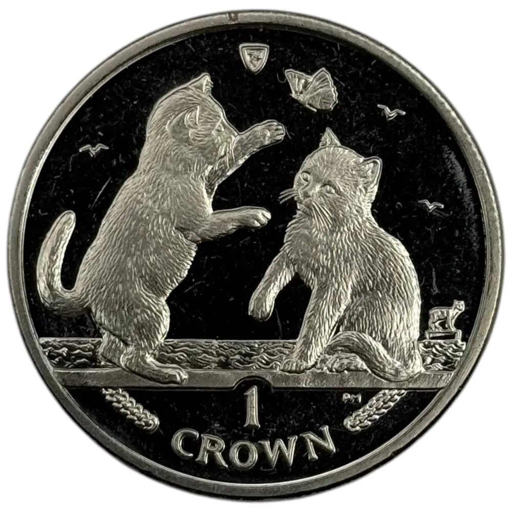 Остров Мэн 1 крона 2004 г. (Кошки - Тонкинская кошка) (CN)