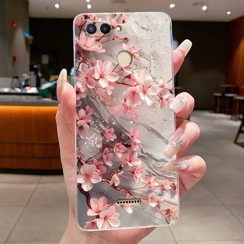 Чехол Redmi 6 с цветком, TPU-TPU341