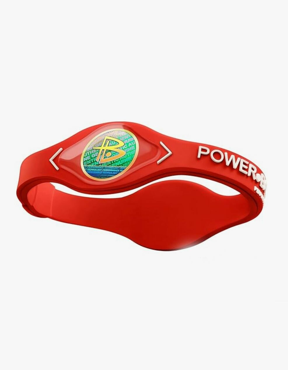 Энергетический браслет Power Balance с турмалином, цвет Красный с белой надписью, размер L (длина) 21 см.