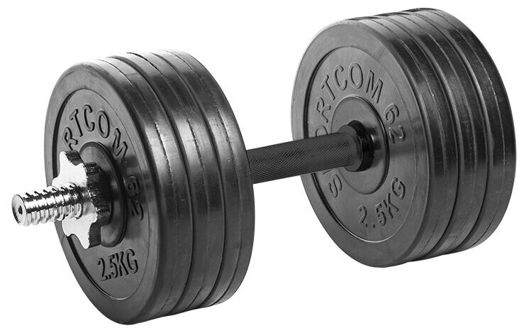 Гантель разборная обрезиненная 17 кг Спортком62 -d26, Комплектация №2 с обрезиненной ручкой