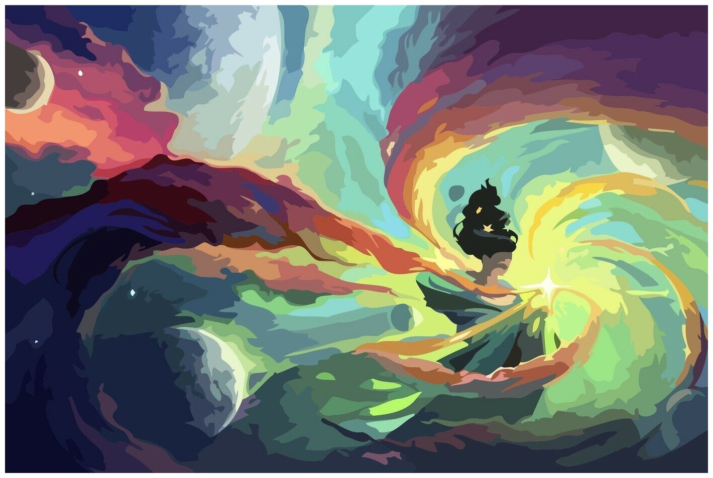 Картина по номерам на холсте эзотерика души тела космоса провидения таинств йога - 1672