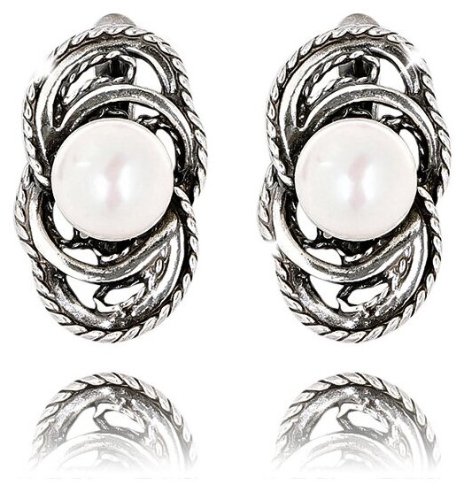 Серьги пусеты, жемчуг имитация