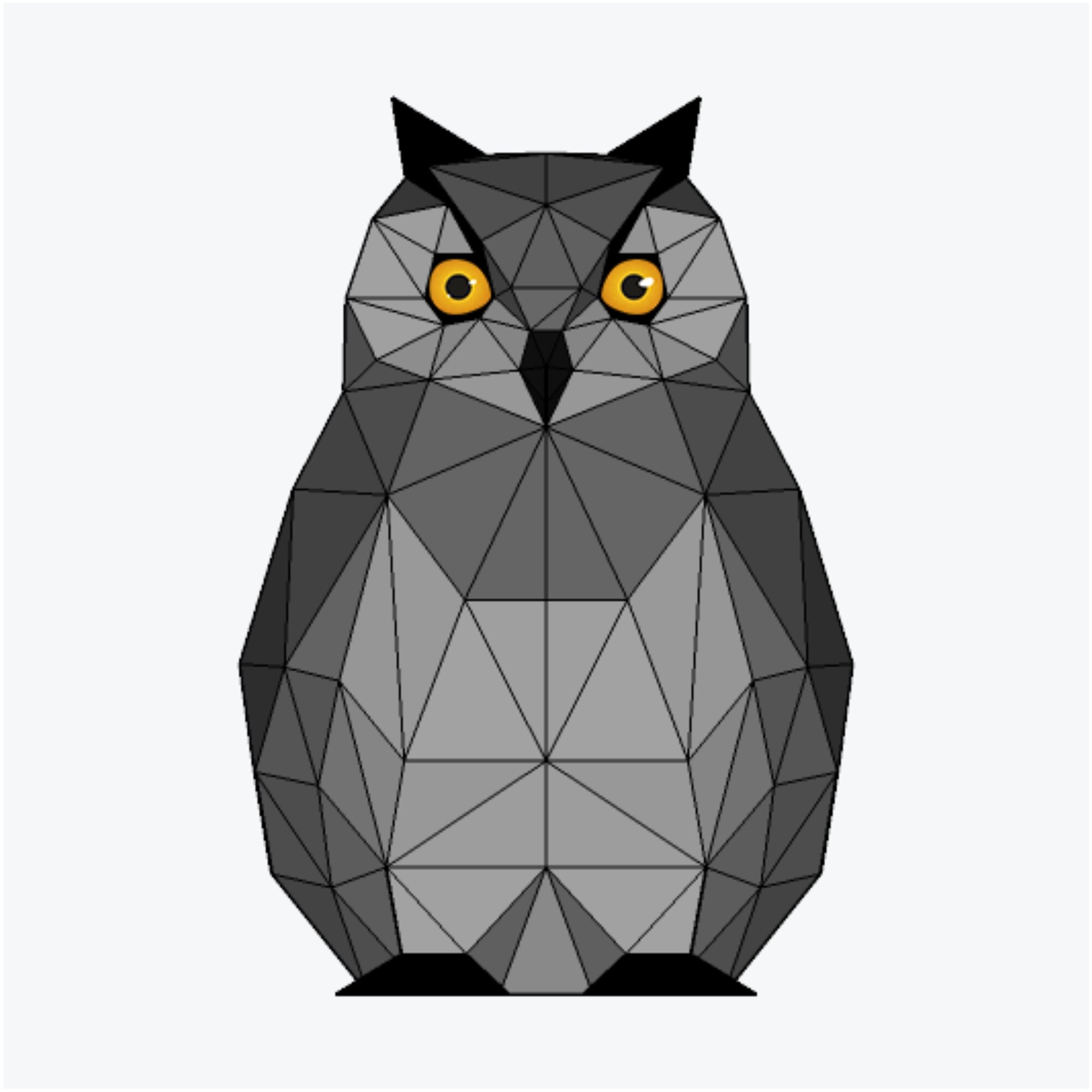 Полигональная фигура "Филин цветной"