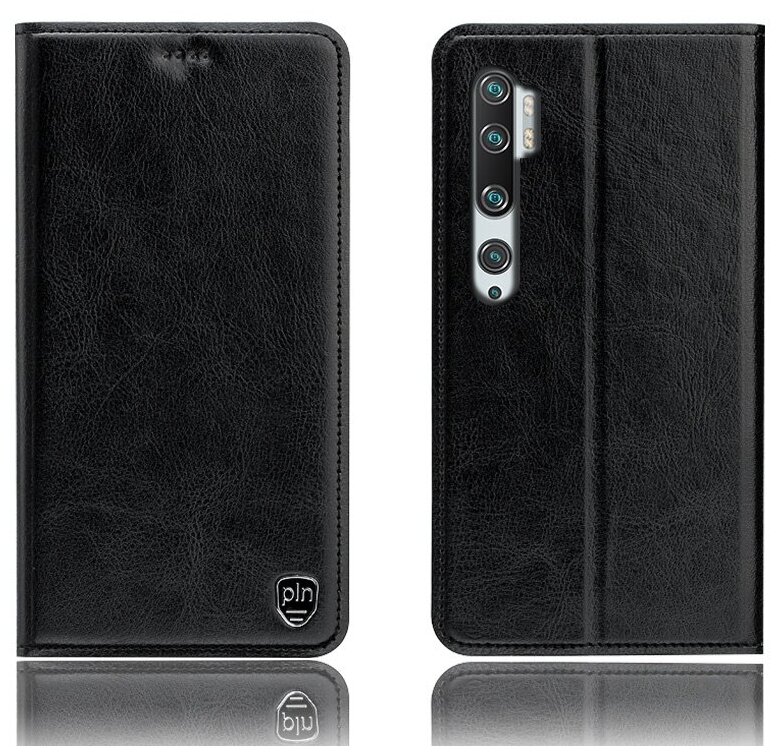 Чехол-книжка MyPads Premium для Xiaomi Mi Note 10 / Mi Note 10 Pro / Mi CC9 Pro из качественной натуральной мраморной кожи буйвола прошитый элега.