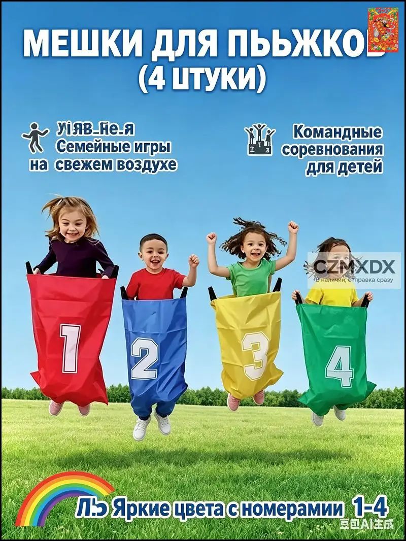 Прыгающий мешок кенгуру 4 шт, интерактивная игрушка для родителей и детей, зеленый цвет