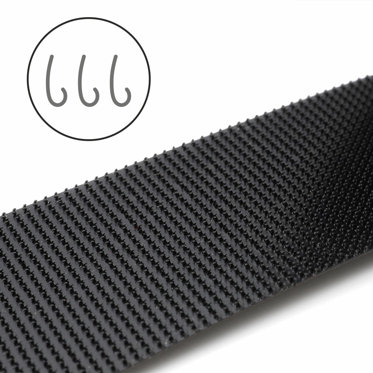 Лента контактная пластиковая 'крючок' 7,8 гр/м, 100% нейлон, 25 мм*45,72 м (черный)