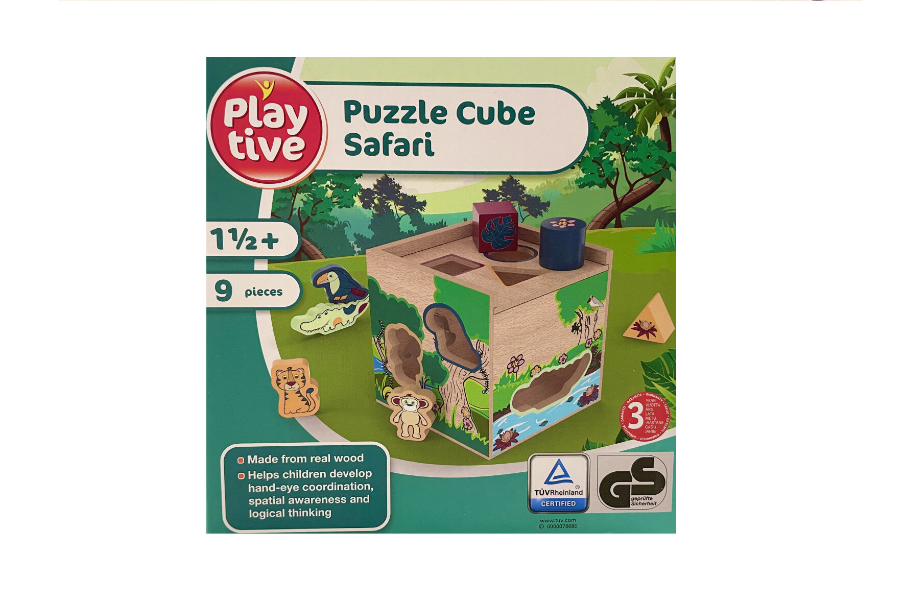 Деревянная игрушка пазлы Play Tive Puzzle Cube Safari (Деревянный Пазл-куб-сафари игрушка)
