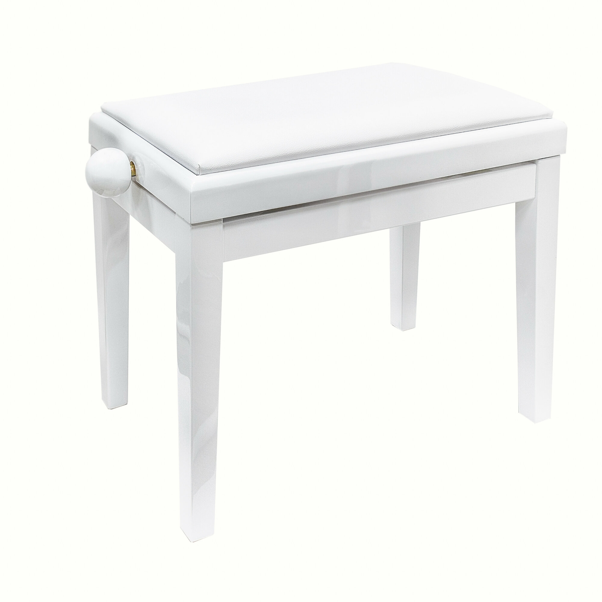Банкетка для пианино Palette HY-PJ018 белая, полированная, высота 49-59 см