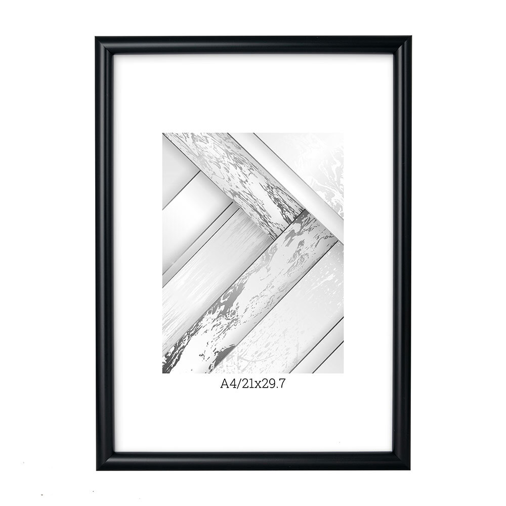 Настольная фоторамка, рамка для фотографии, рисунка, документа 21х30, 21х29,7 (а4), classic, черная, с ножкой-подставкой GF 6055