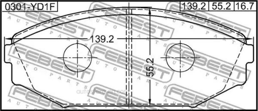 FEBEST 0301YD1F Колодки тормозные передние комплект