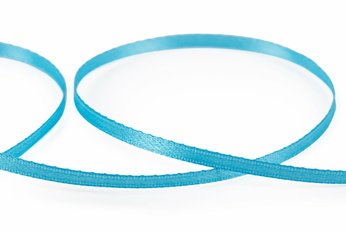 Лента атласная 3 мм (1/8 ") Gamma AL-3P двухстор. 91.4 м №049 голубой