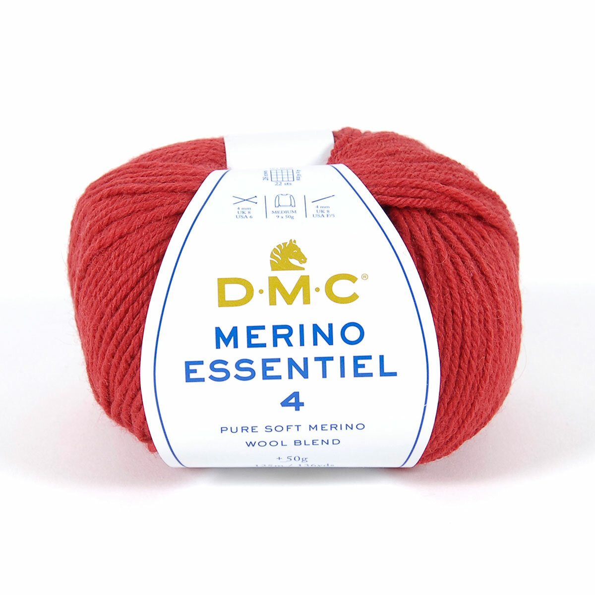 Пряжа "DMC" 8149 Merino Essentiel 4 50% шерсть, 50% акрил 50 г 125 м 871 т. красный