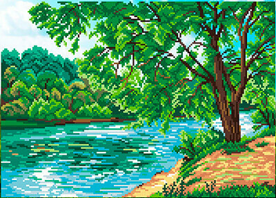 М. П. Студия канва для вышивания бисером №3 50×40 см Г-083 Пейзаж декоративное полотно