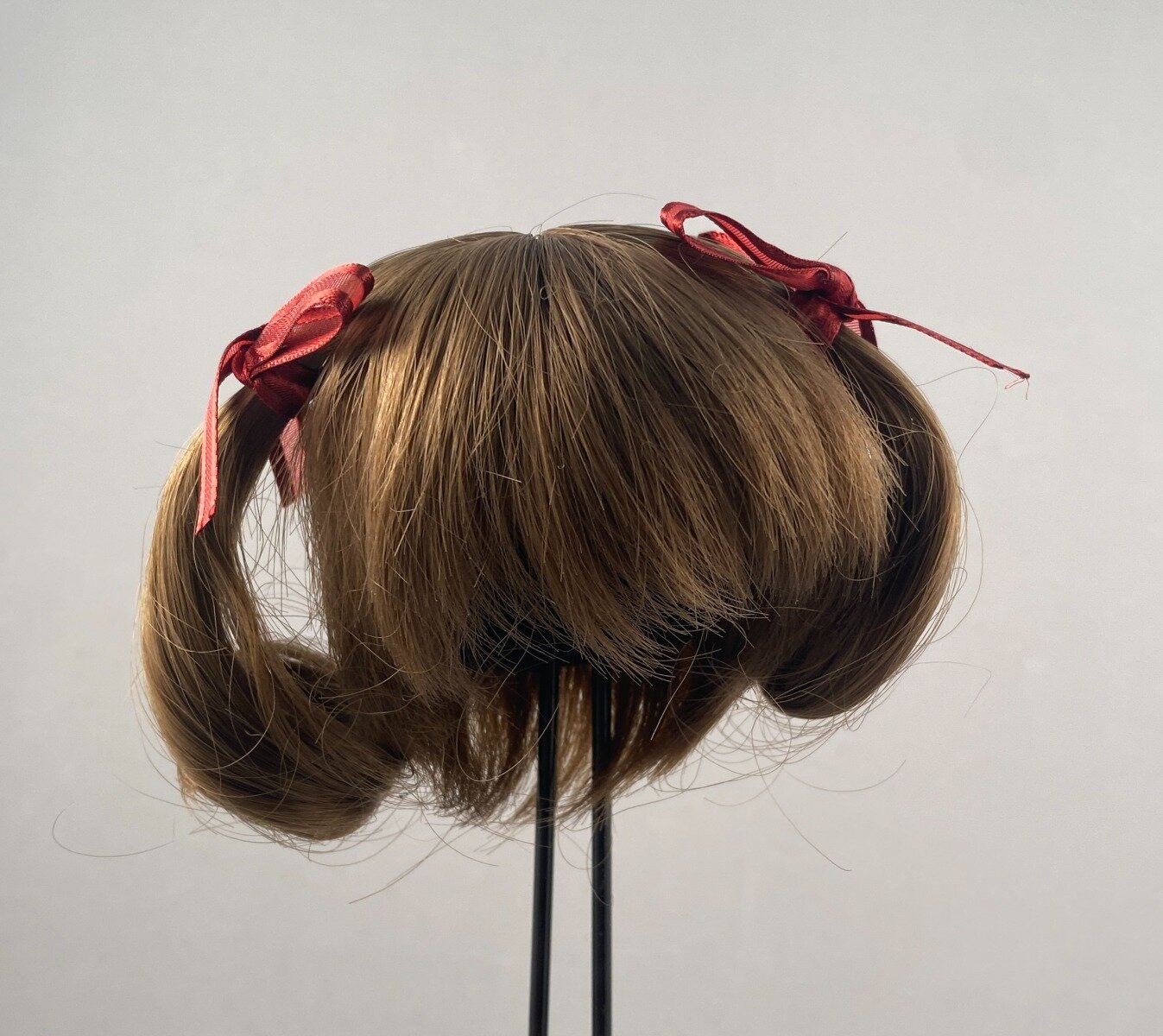 Парик для БЖД кукол Leekeworld Wig WD - 080 (С двумя хвостиками, каштановый, размер 15-18 см)