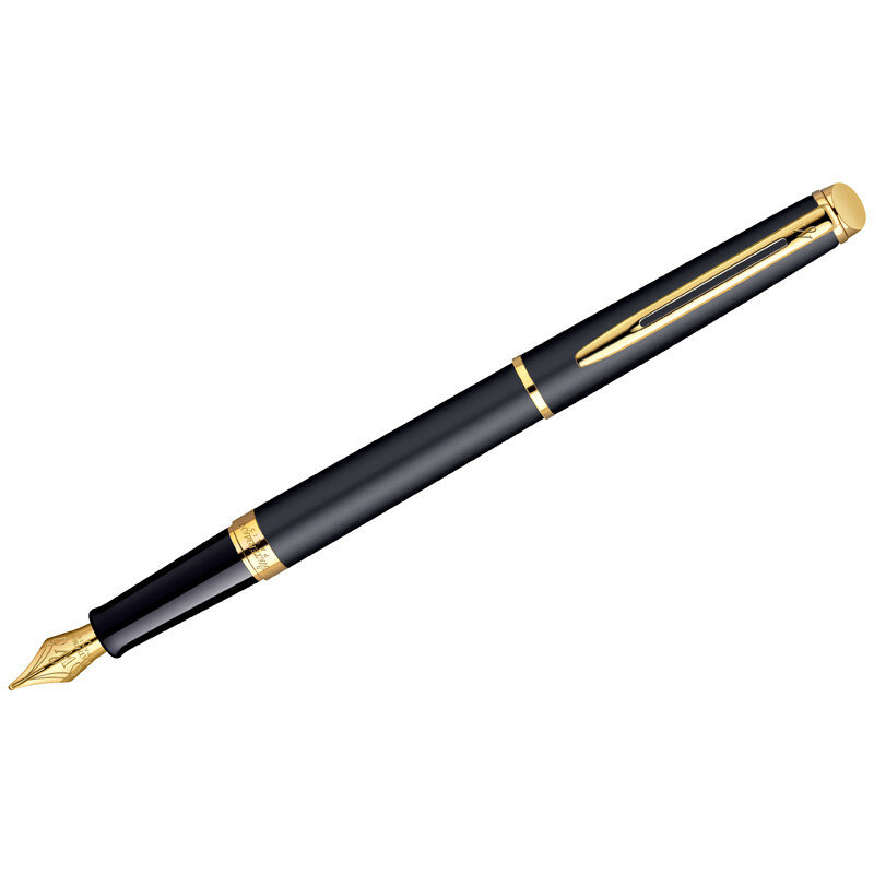 Ручка перьевая Waterman "Hemisphere Matt Black GT" синяя, 0,8мм, подарочная упаковка, 195987