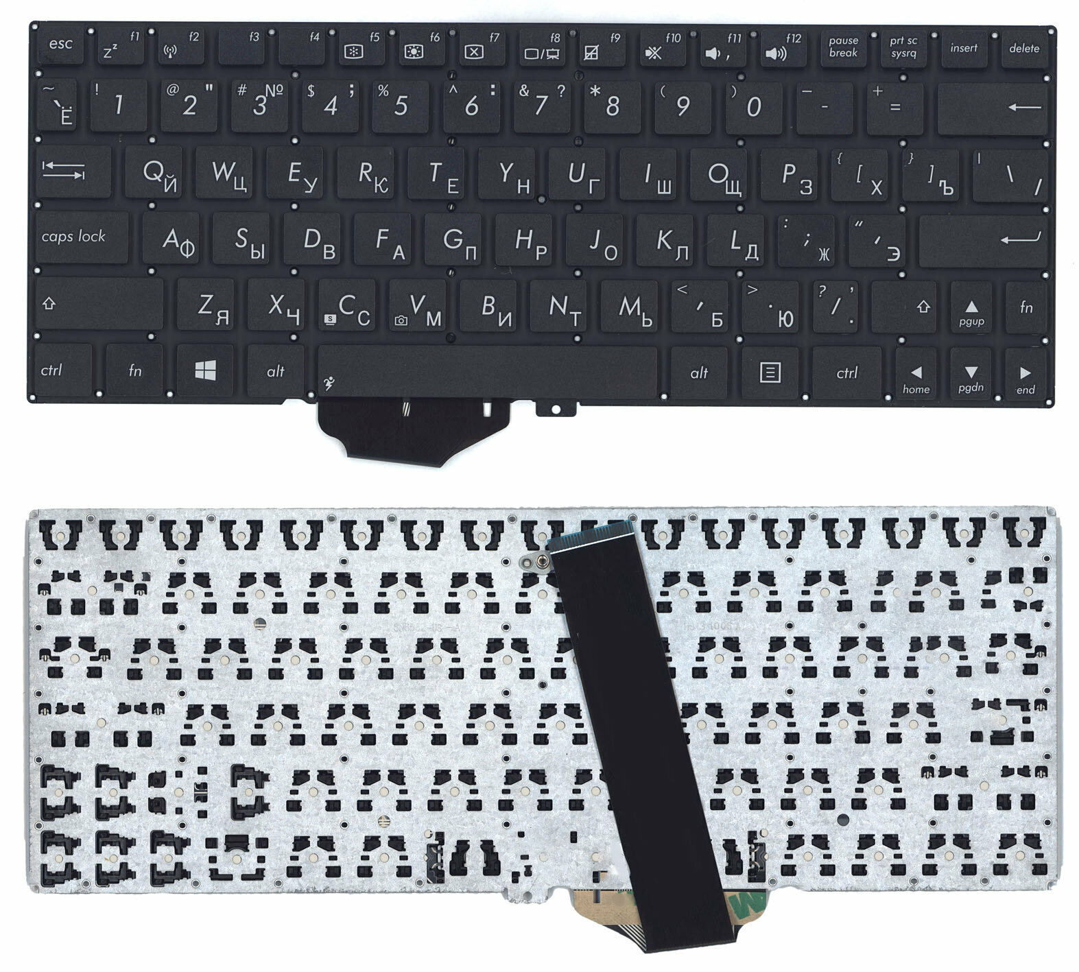 Клавиатура для ноутбука Asus Vivobook X102 черная без рамки