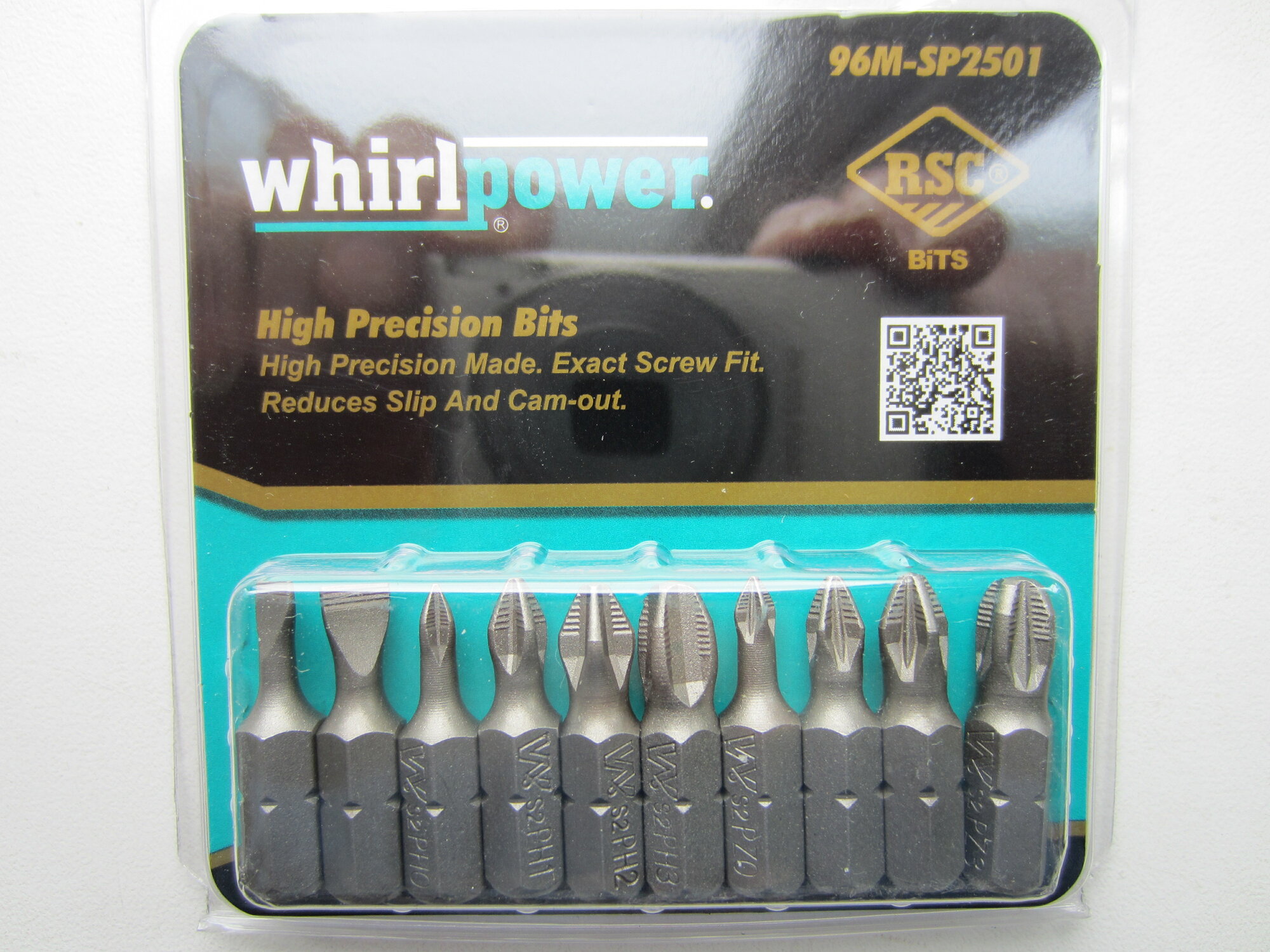 Набор бит для шуруповерта 25мм 10шт. Whirlpower