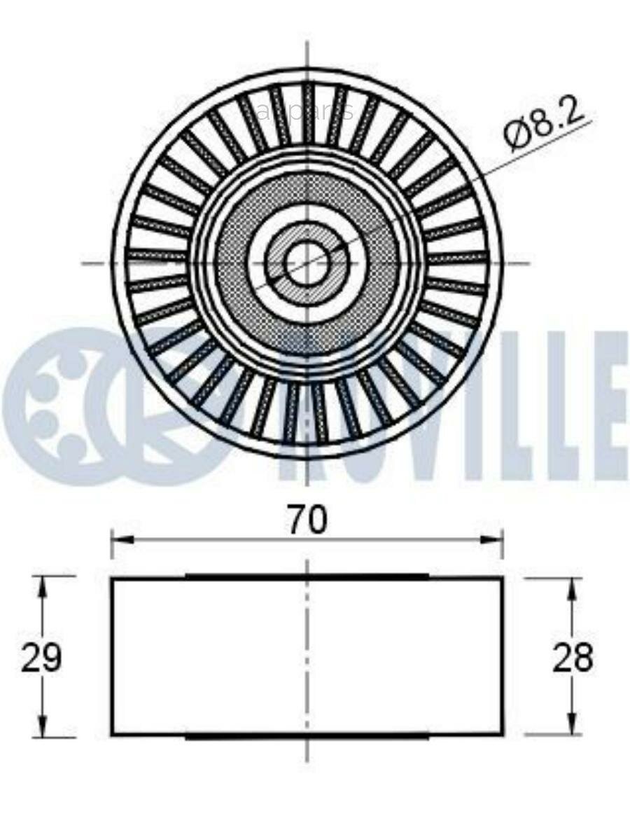 RUVILLE 541714 Ролик промежуточный поликлинового ремня AUDI: Q5