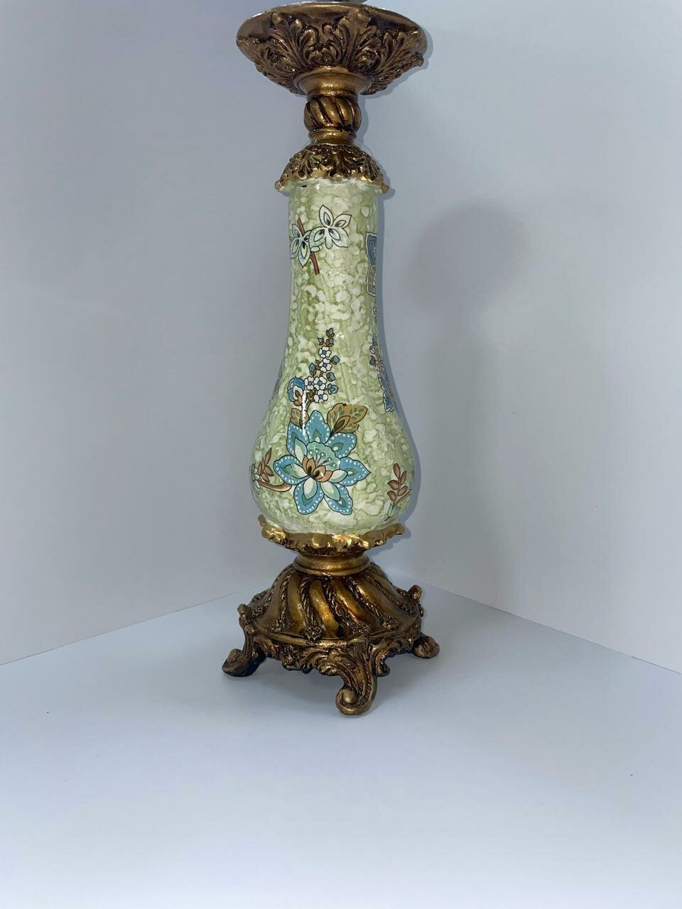 Подсвечник "Барокко Орнамент", оливковый, 38х11х11 см