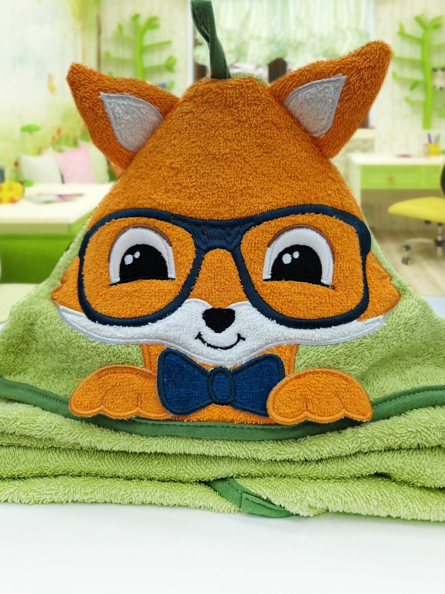 Полотенце детское с капюшоном, Cherir, Хлопок 100%, 80х80 см