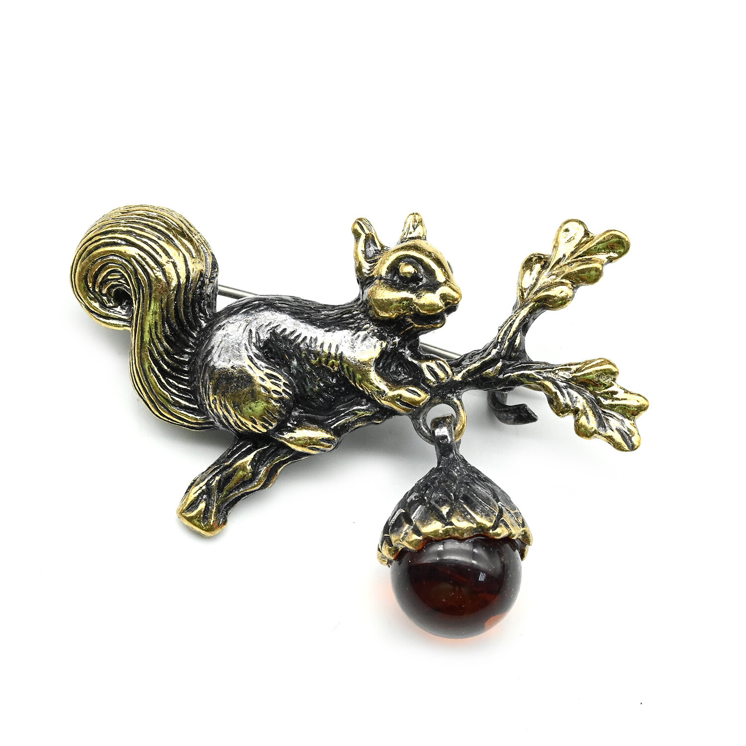 Брошь, янтарь