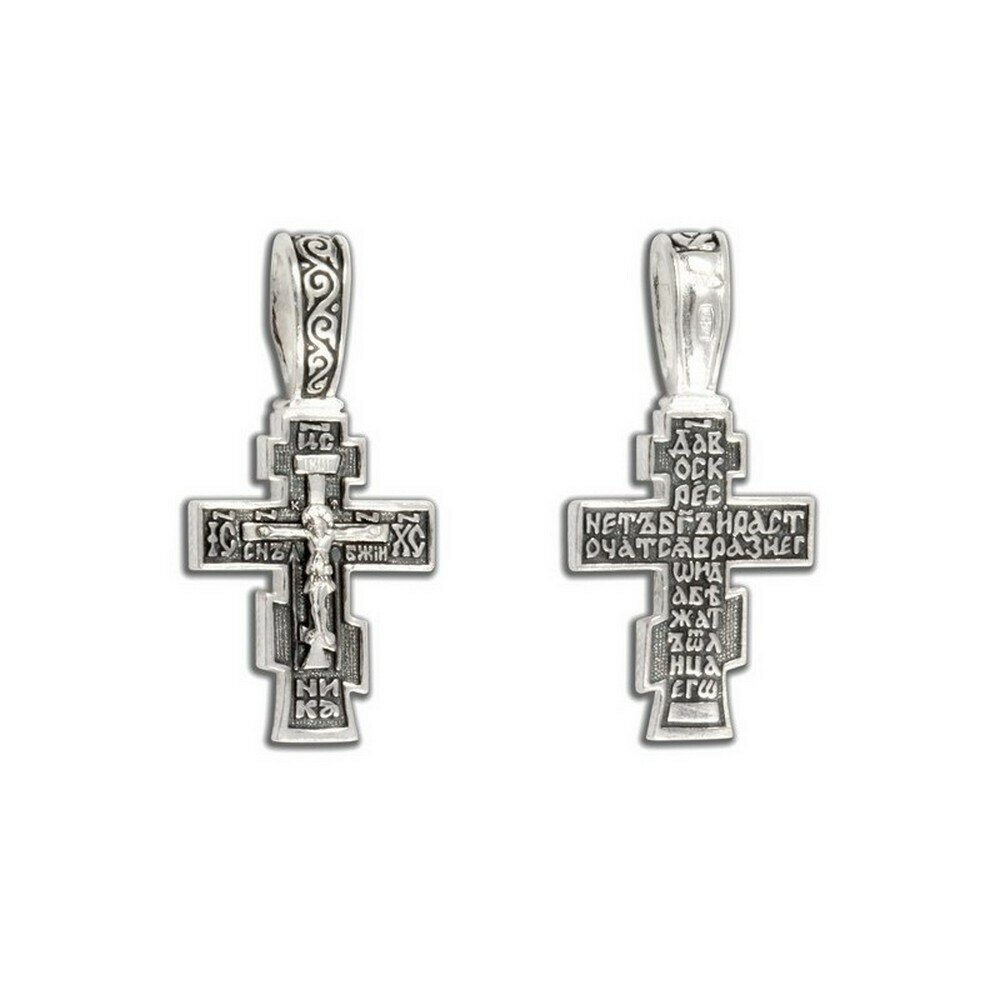 Крестик, серебро, 925 проба, чернение