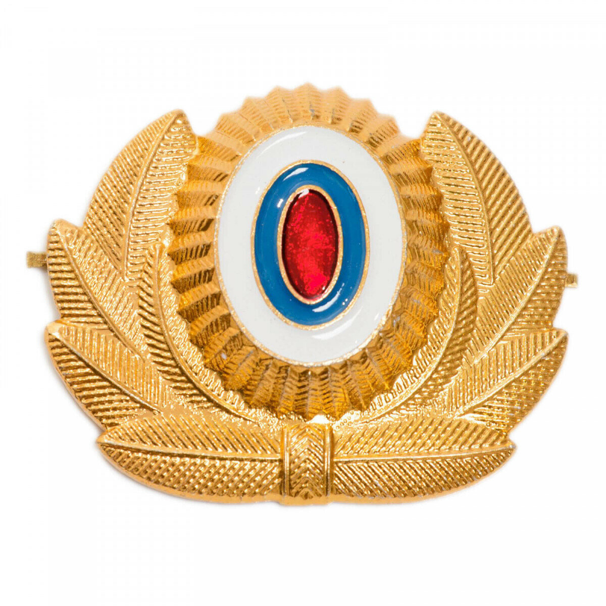 Кокарда МВД овал в венке трикол