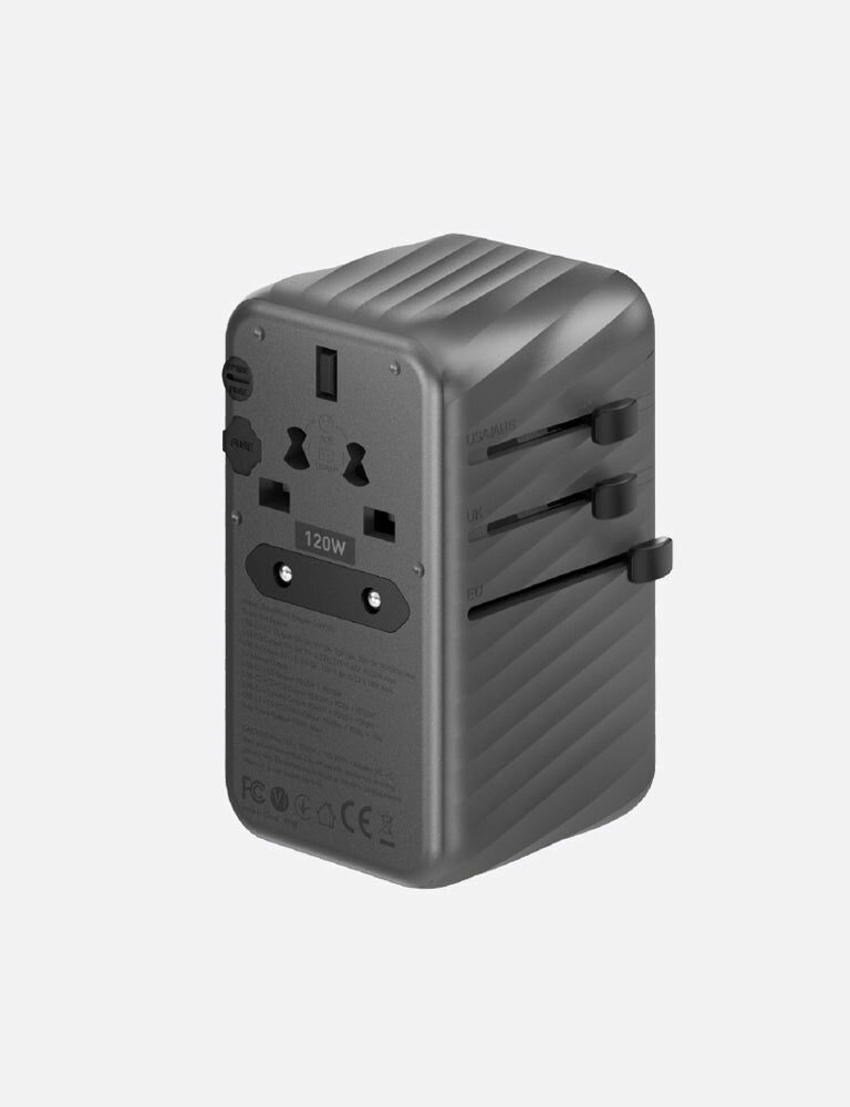 Сетевая зарядка EnergEA Travelworld Adapter GaN120, 3USB-C/1USB-A 120W - темно серый (Gunmetal)