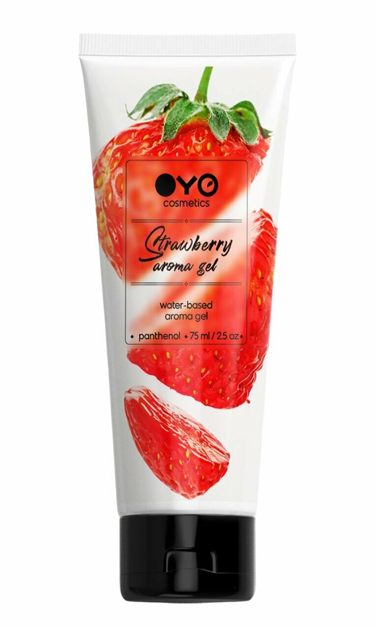 Лубрикант на водной основе с ароматом малины с ароматом клубники Aroma Gel Strawberry, 75 мл