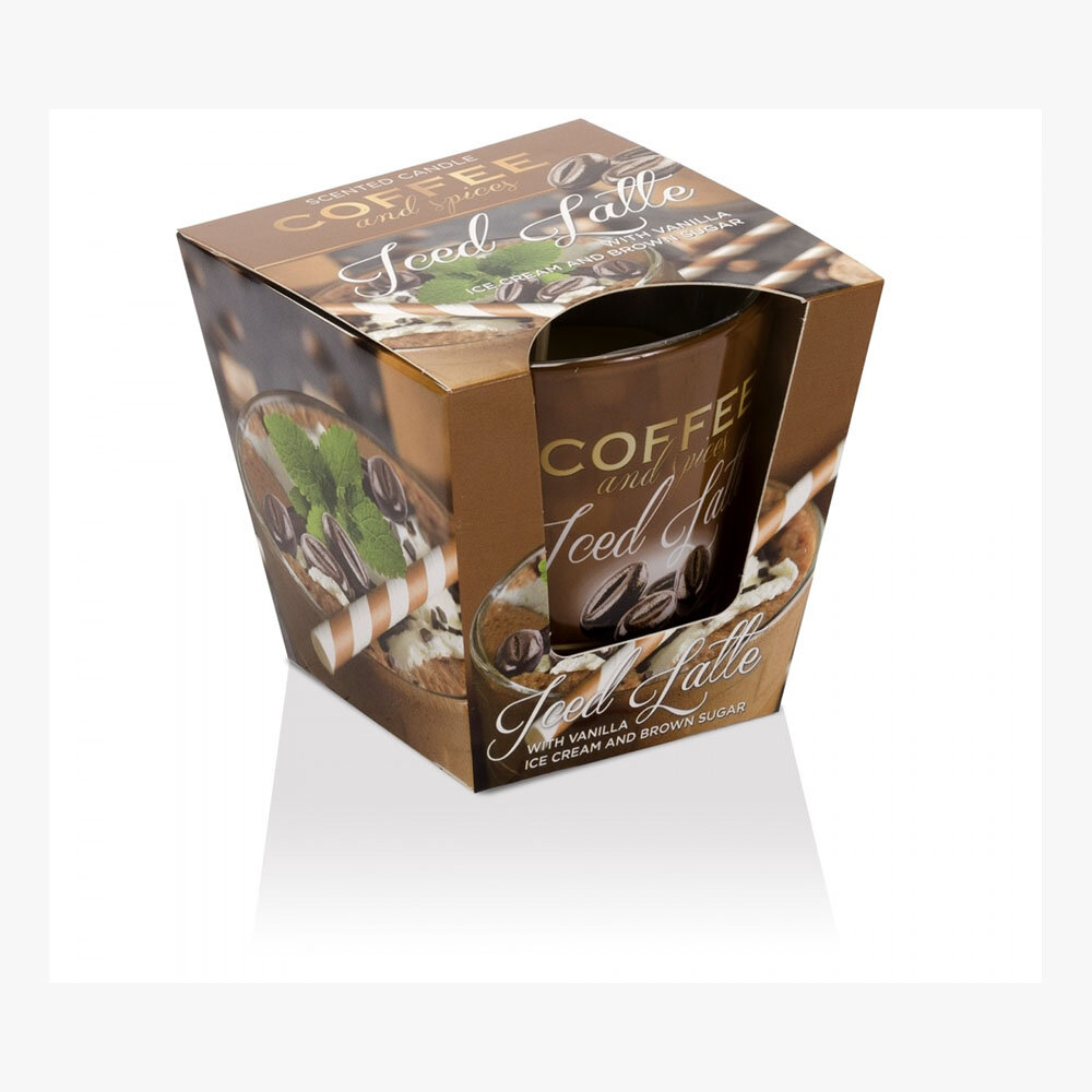 BARTEK Свеча в стакане 01 d. 9×7.5 см, 115 г аромат кофе и специй, Кофе-Спайс