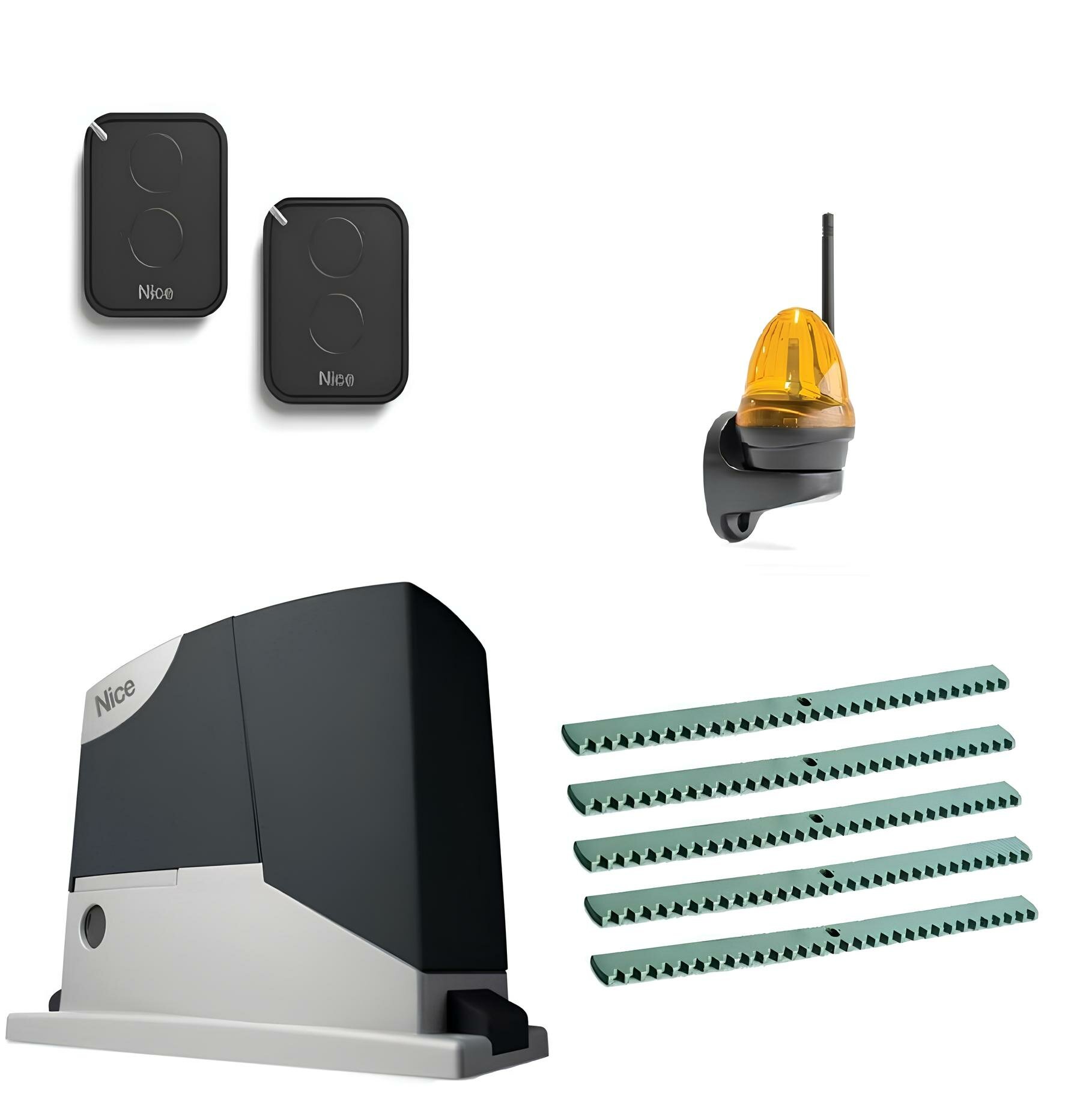 Автоматика для откатных ворот RD400KCE LK5, комплект: привод, лампа, 2 пульта, 5 реек