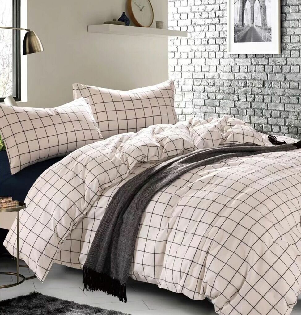 Постельное белье из вареного хлопка Вальтери LE-18 Евро (200х220) 4 наволочки