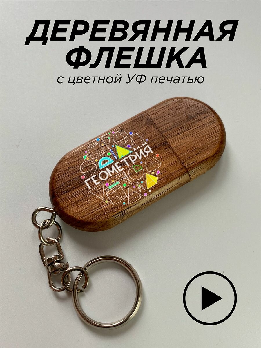 Флешка подарочная, usb накопитель 32 ГБ, брелок на ключи. Геометрия