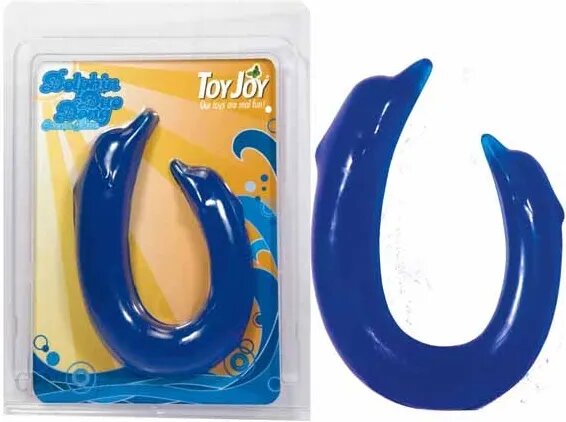 Двойной гелевый пенис Toy Joy Dolphin Duo Dong, синий