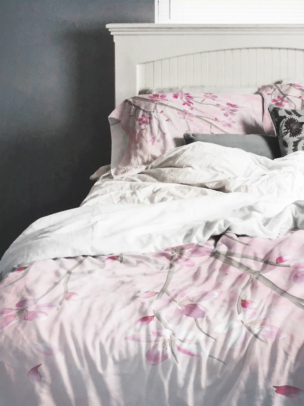 Постельное белье 2 спальное "Небесная ветка" евро комплект, пододеяльник 200x220 см, наволочки 50х70 см , Ambesonne