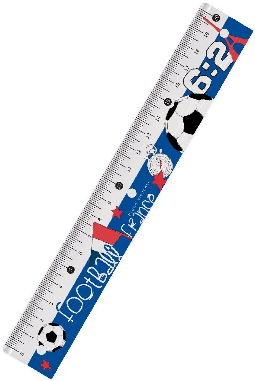 Линейка Футбол. Чемпионы. Франция, 20 см, пластиковая