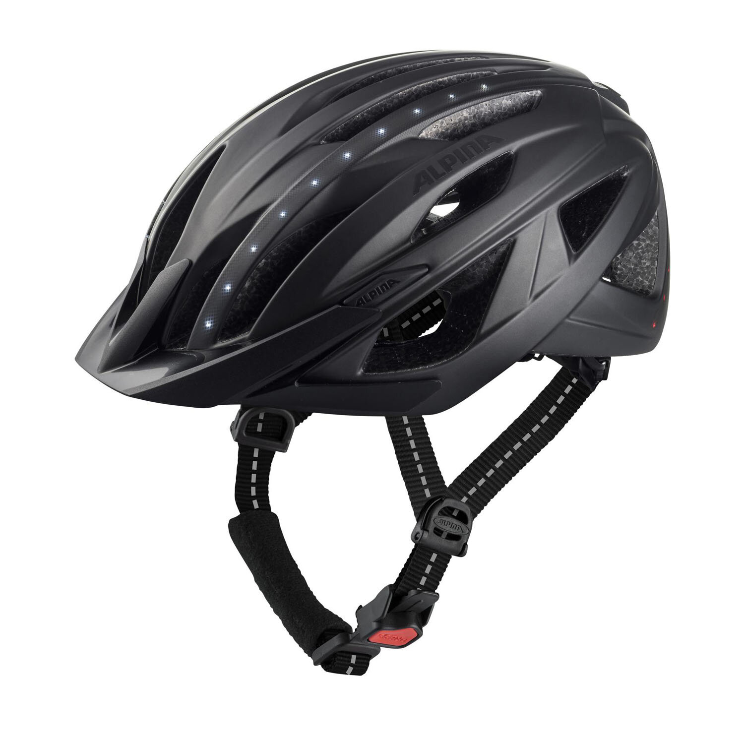Велошлем ALPINA Haga Led Black Matt (см:55-59)