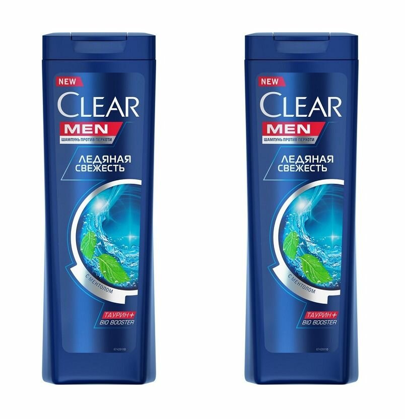 Clear Шампунь для волос Carat Ледяная свежесть, мужской, 400 мл, 2 шт.