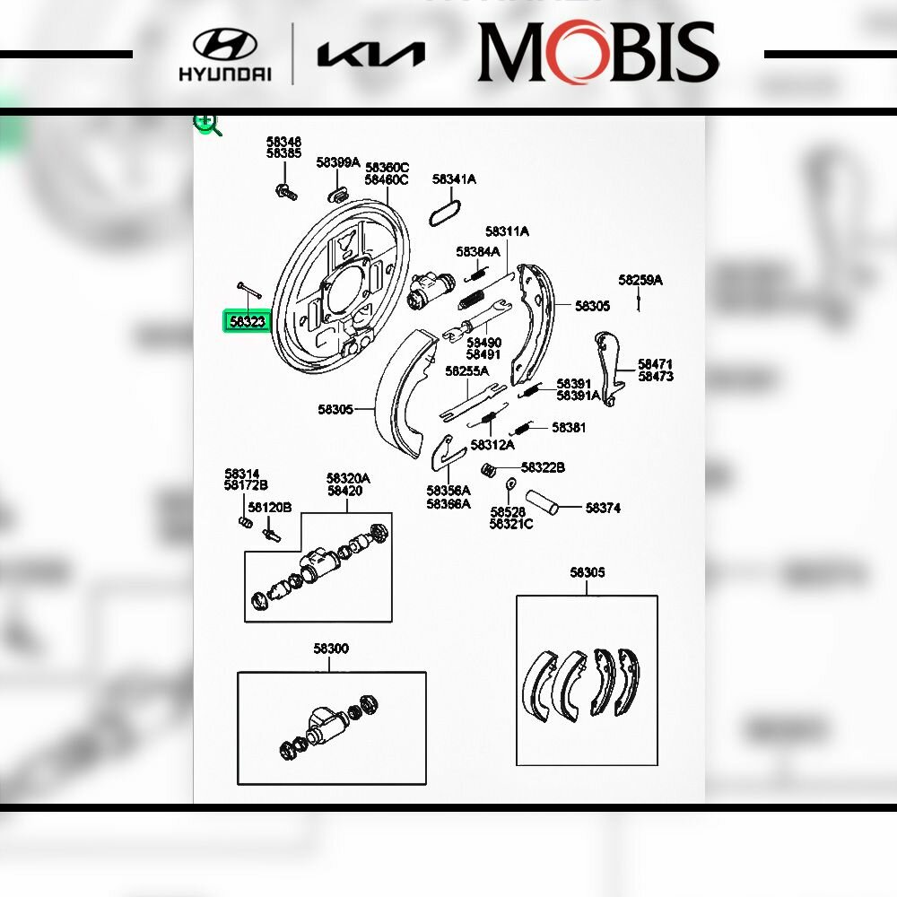 Штифт крепления автомобиля 4шт. для Hyundai H-1 2004-2007, Trajet I 1999-2008 / арт. 583233A100 / бренд MOBIS