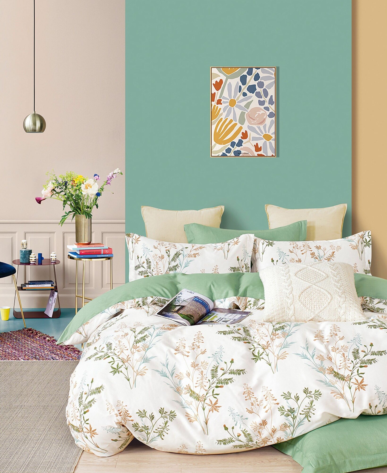 Постельное белье Valtery C-503, хлопок, Евро, 200x220 см, 4 наволочки