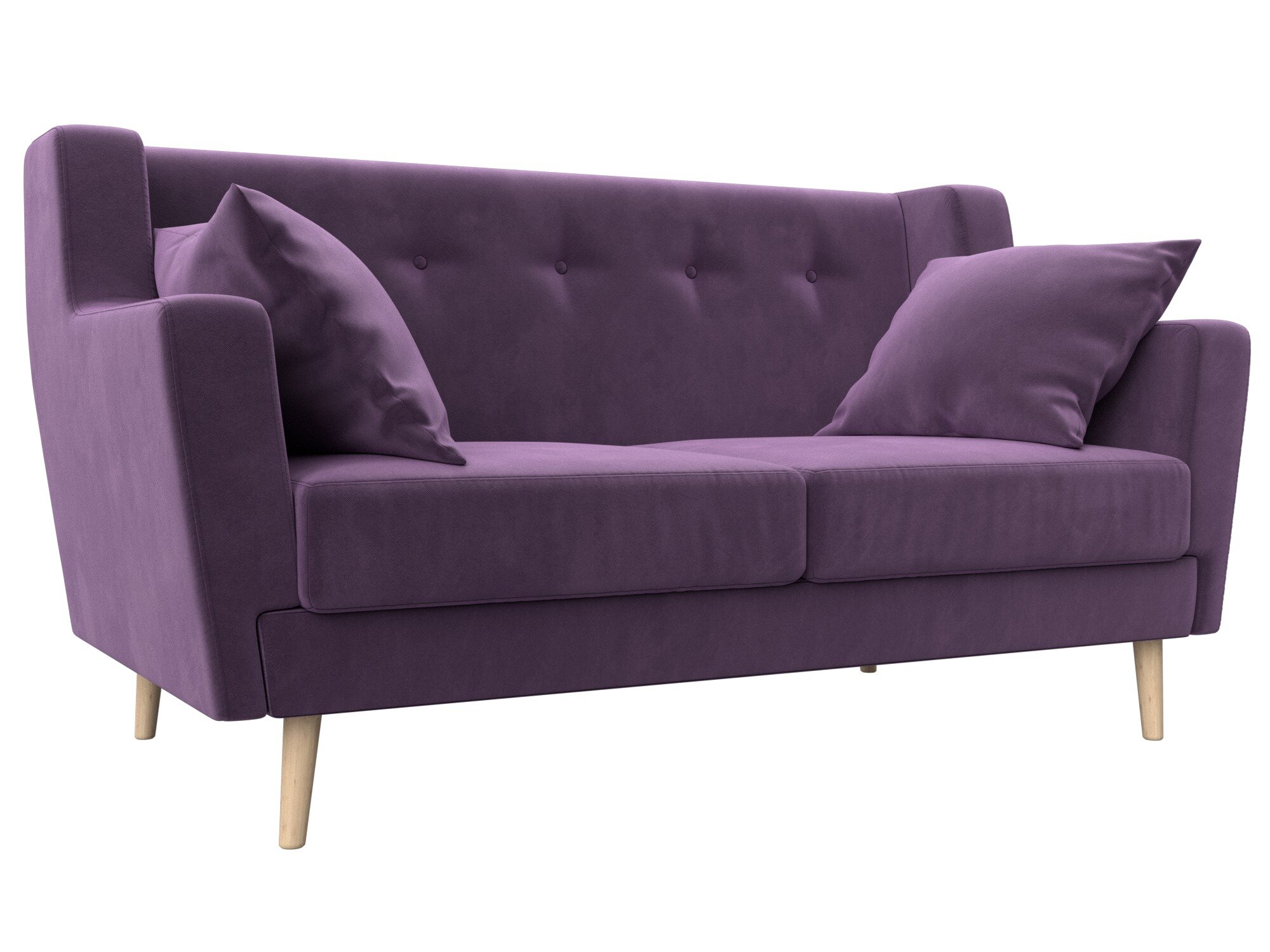 Диван кухонный прямой Брайтон 2, микровельвет, механизм нераскладной, Сиреневый, 139x77x85см. Хит Диванов