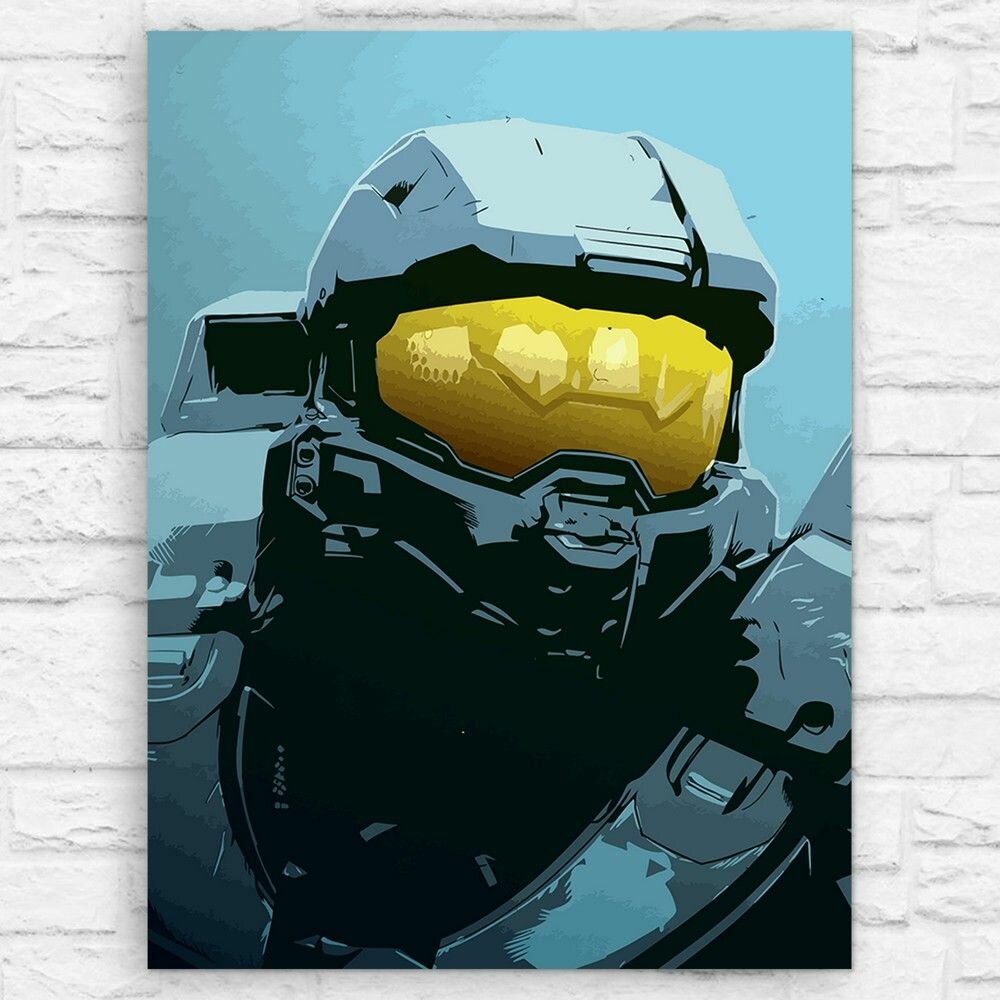 Картина по номерам на холсте игра HALO (Master Chief, PS, PC, XBOX, SWITCH) - 15157 В 30x40