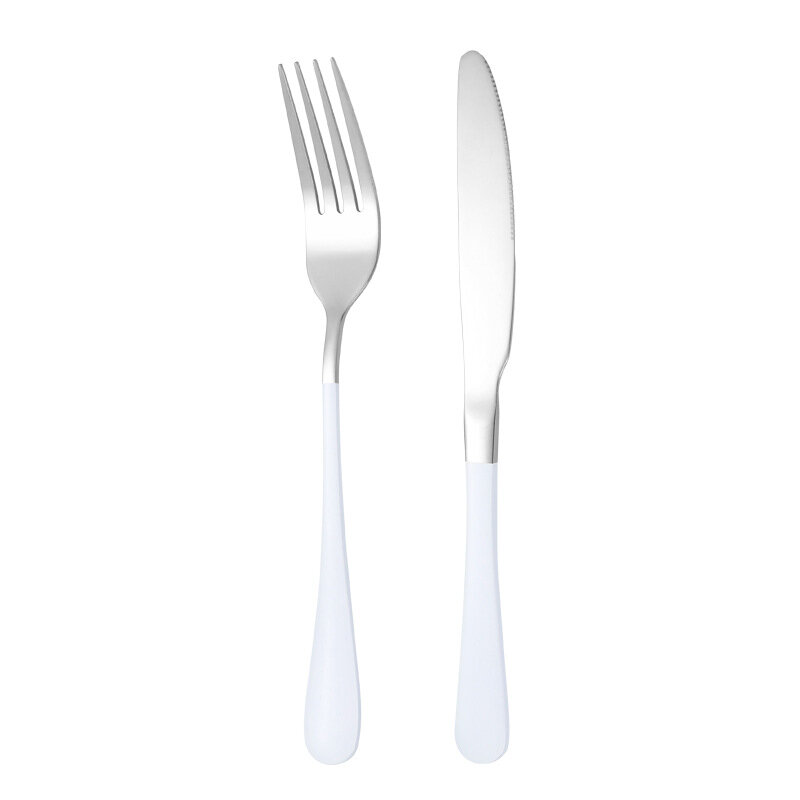 Утолщенный нож и вилка для стейка Бытовая посуда из нержавеющей стали Популярные в Интернете ножи, вилки и ложки Набор