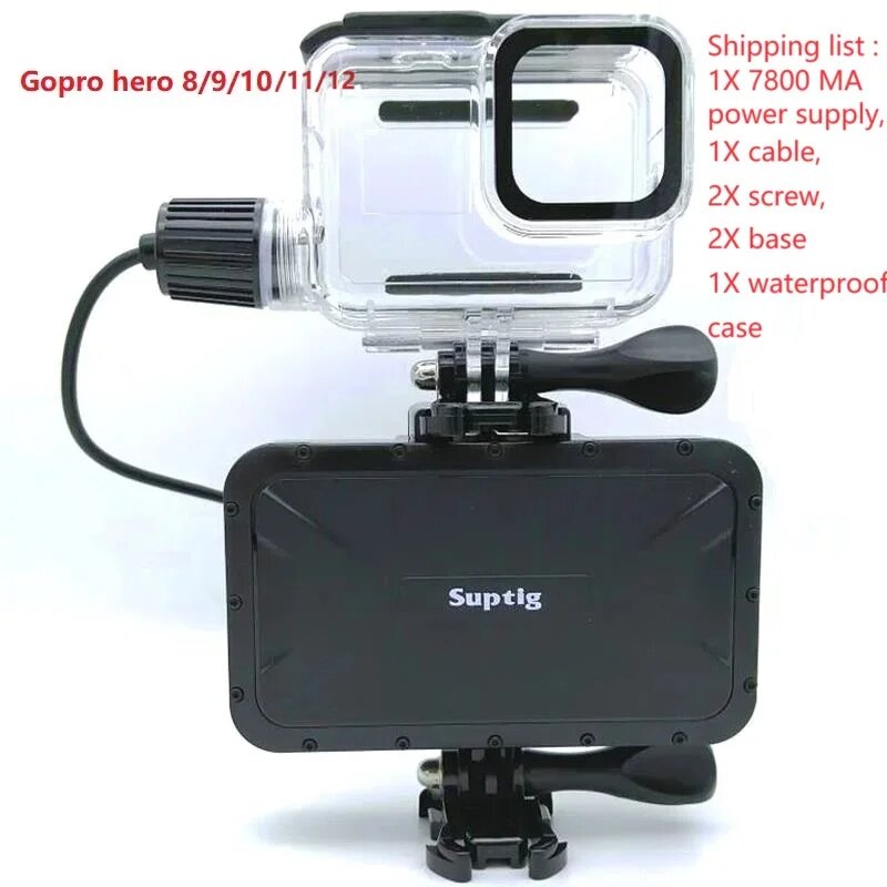 Водонепроницаемый Power Bank 7800 мАч для GoPro 8/9/10/11/12