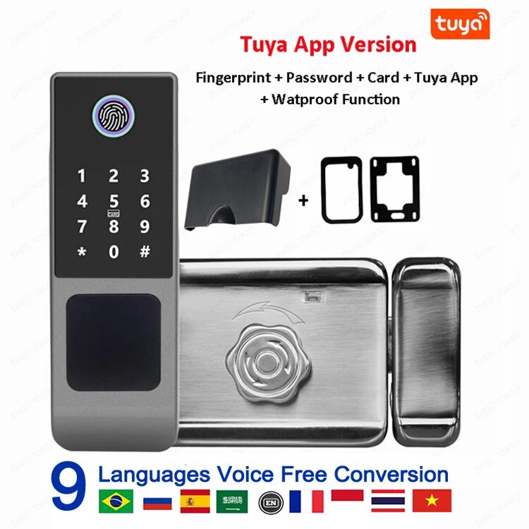 Умный замок ZhdCookey Tuya version с биометрией, картой и паролем