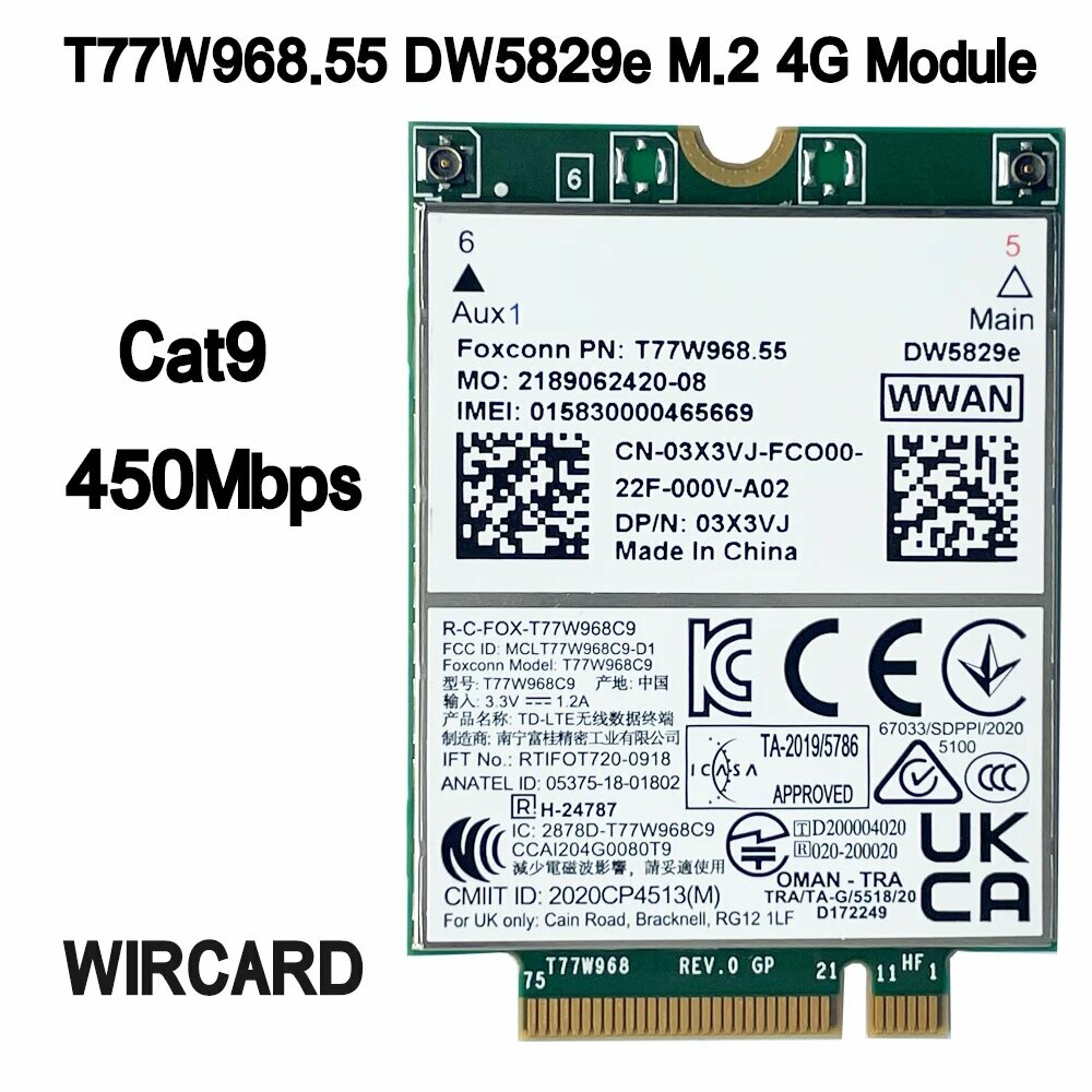 WIRCARD T77W968.55 DW5829e M.2 4G Модуль