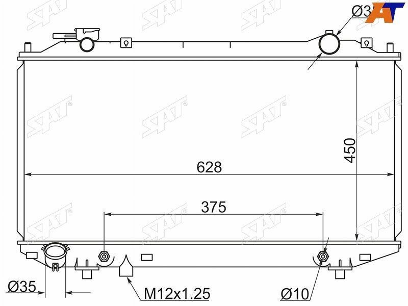 . SAT Радиатор охлаждения двигателя для Ford Ranger USA 97-03 , Mazda B-Series 98-06 , BT-50 06-12 , Proceed 90-99