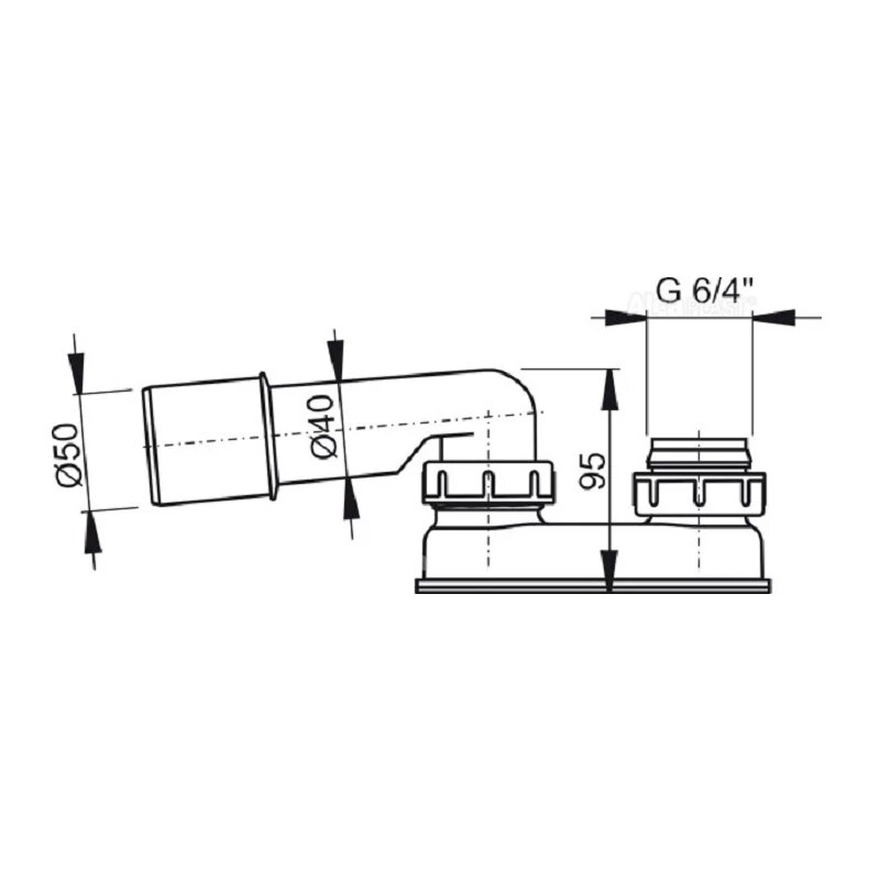 Гидрозатвор Alcadrain Black для ванны (A53-DN50) A53-DN50